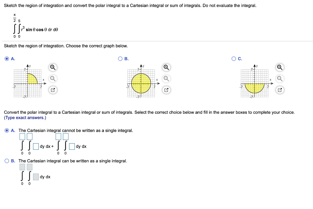 Solved Sketch the region of integration and convert the | Chegg.com