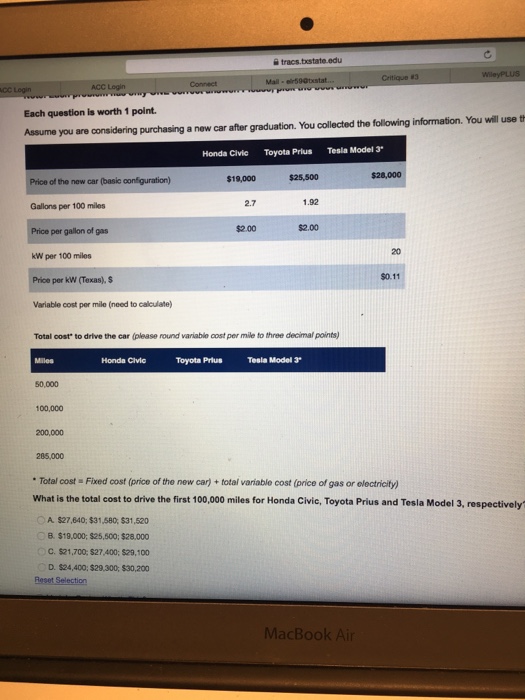 Solved ACC Logn Mail Assume you are considering purchasing a | Chegg.com