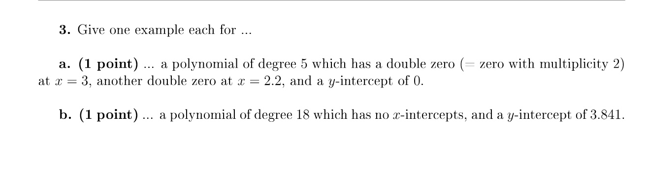 Solved 3. ﻿Give one example each for ...a. (1 ﻿point) ... ﻿a | Chegg.com