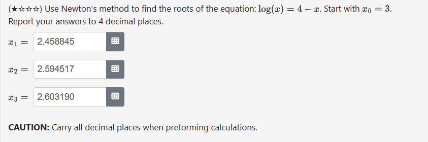 Solved ( 大 故站放) Use Newton's method to find the roots of the | Chegg.com
