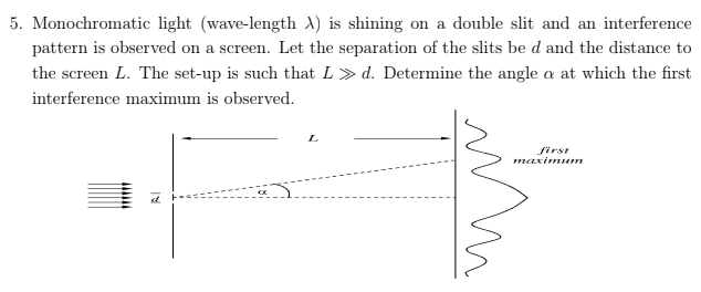 Solved 5. Monochromatic light (wave-length A) is shining on | Chegg.com