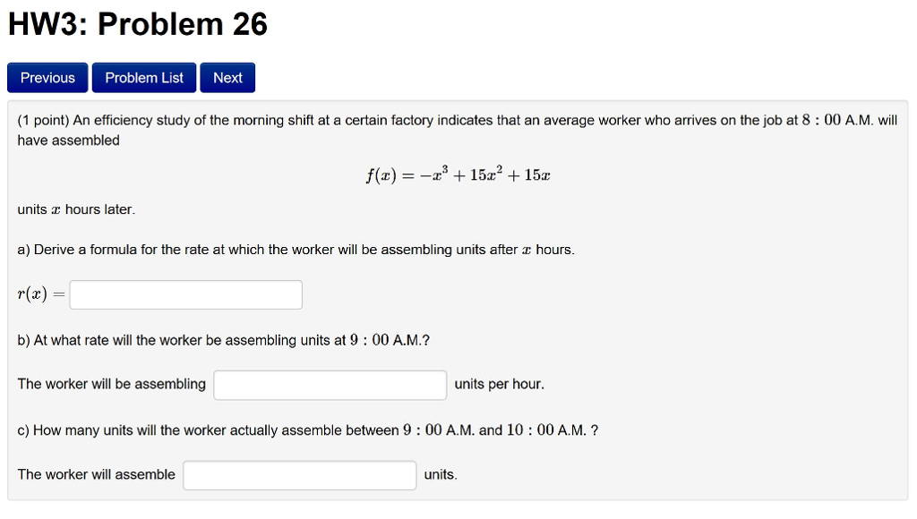 Solved HW3: Problem 26 Previous Problem ListNext (1 point) | Chegg.com