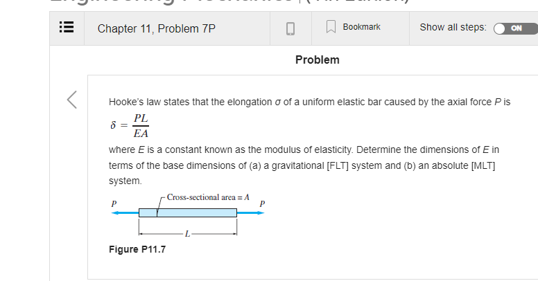Solved Chapter 11, Problem 7P 0 Bookmark Show all steps: ON | Chegg.com Solved Chapter 11, Problem 7P 0 Bookmark Show all steps: ON | Chegg.com