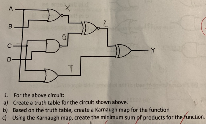 Solved Create a truth table, Karnaugh map and minimum SOP | Chegg.com