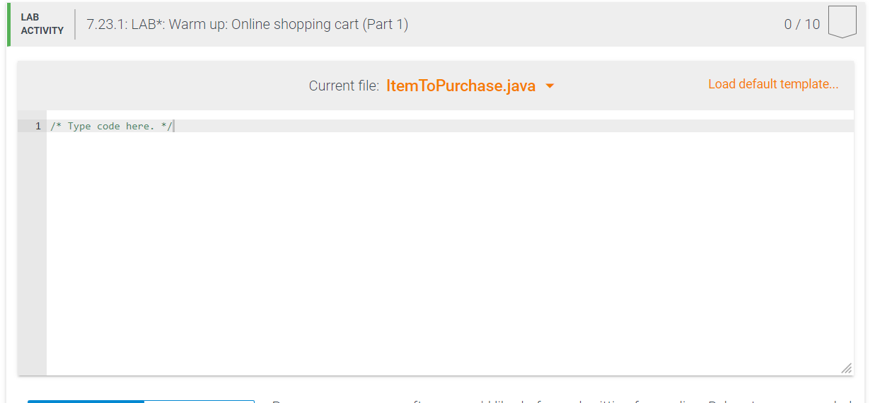 Solved: (1) Create Two Files To Submit: • Item ToPurchase.... | Chegg.com