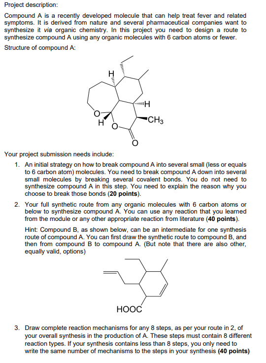Solved Project description:Compound A is a recently | Chegg.com