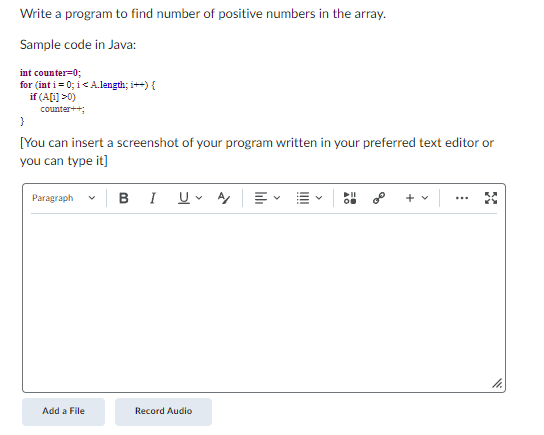 Solved Write a program to find number of positive numbers in | Chegg.com