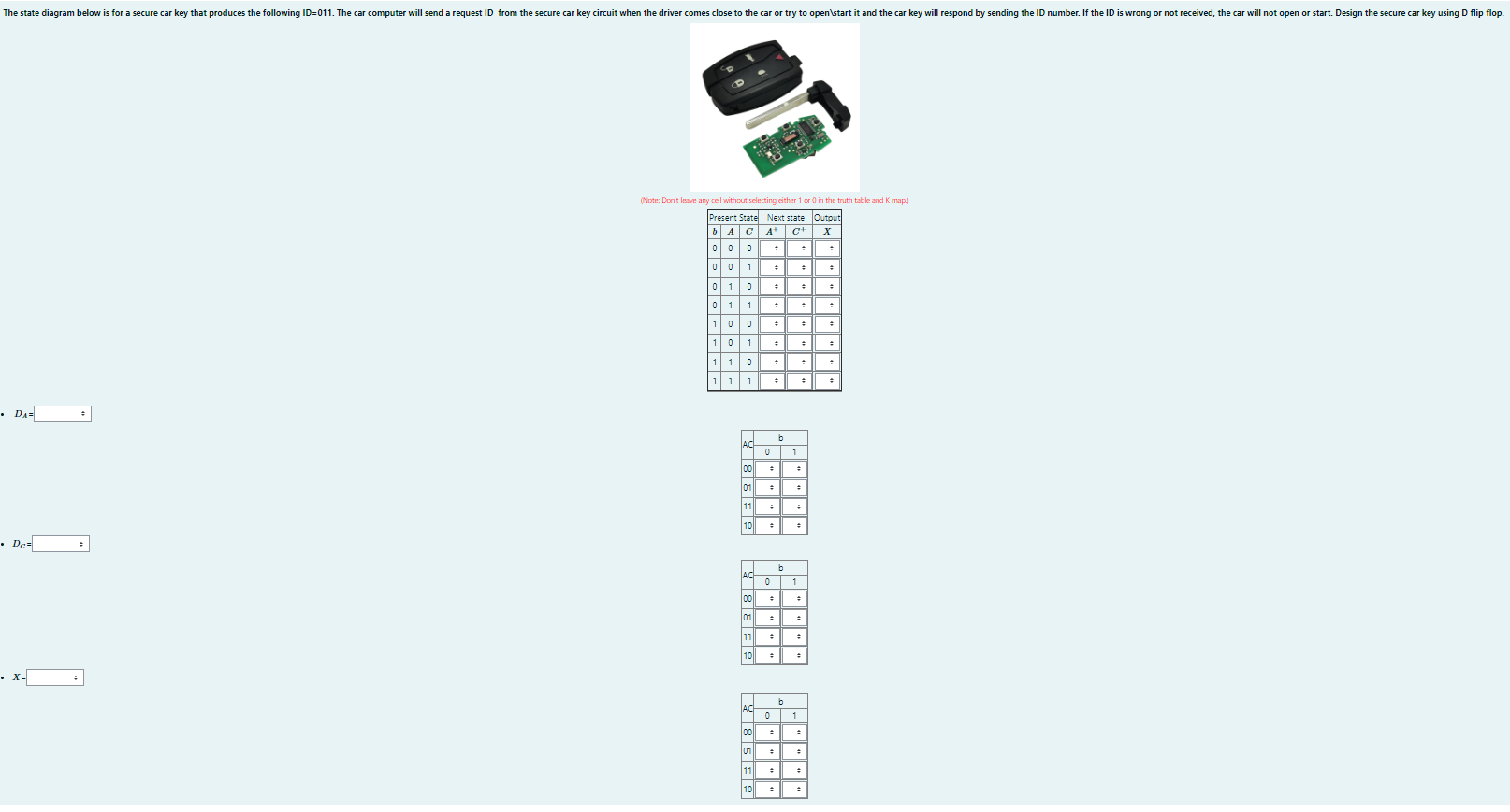Solved The state diagram below is for a secure car key that | Chegg.com