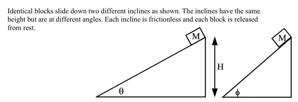 Solved Which block will have a greater speed at the bottom | Chegg.com