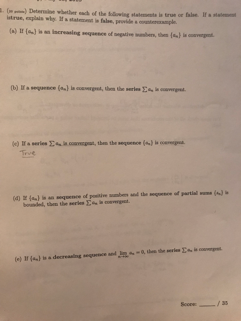 Solved . (ao polnte) Determine whether each of the following | Chegg.com