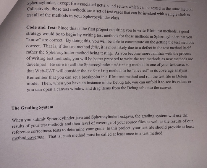 Solved . Spherocylinder.java ents: Create a Spherocylinder | Chegg.com