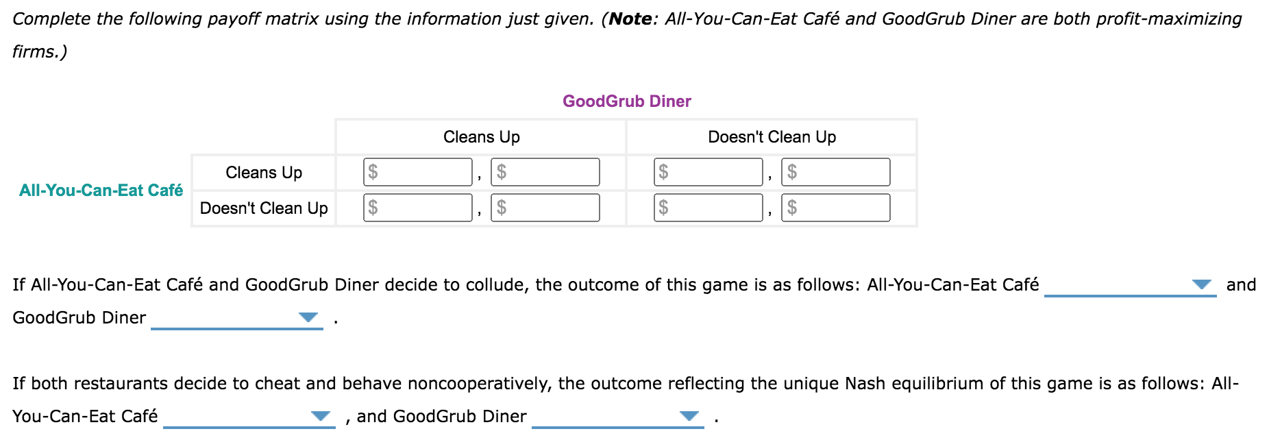 Solved 8. Collusive outcome versus Nash equilibrium Consider | Chegg.com