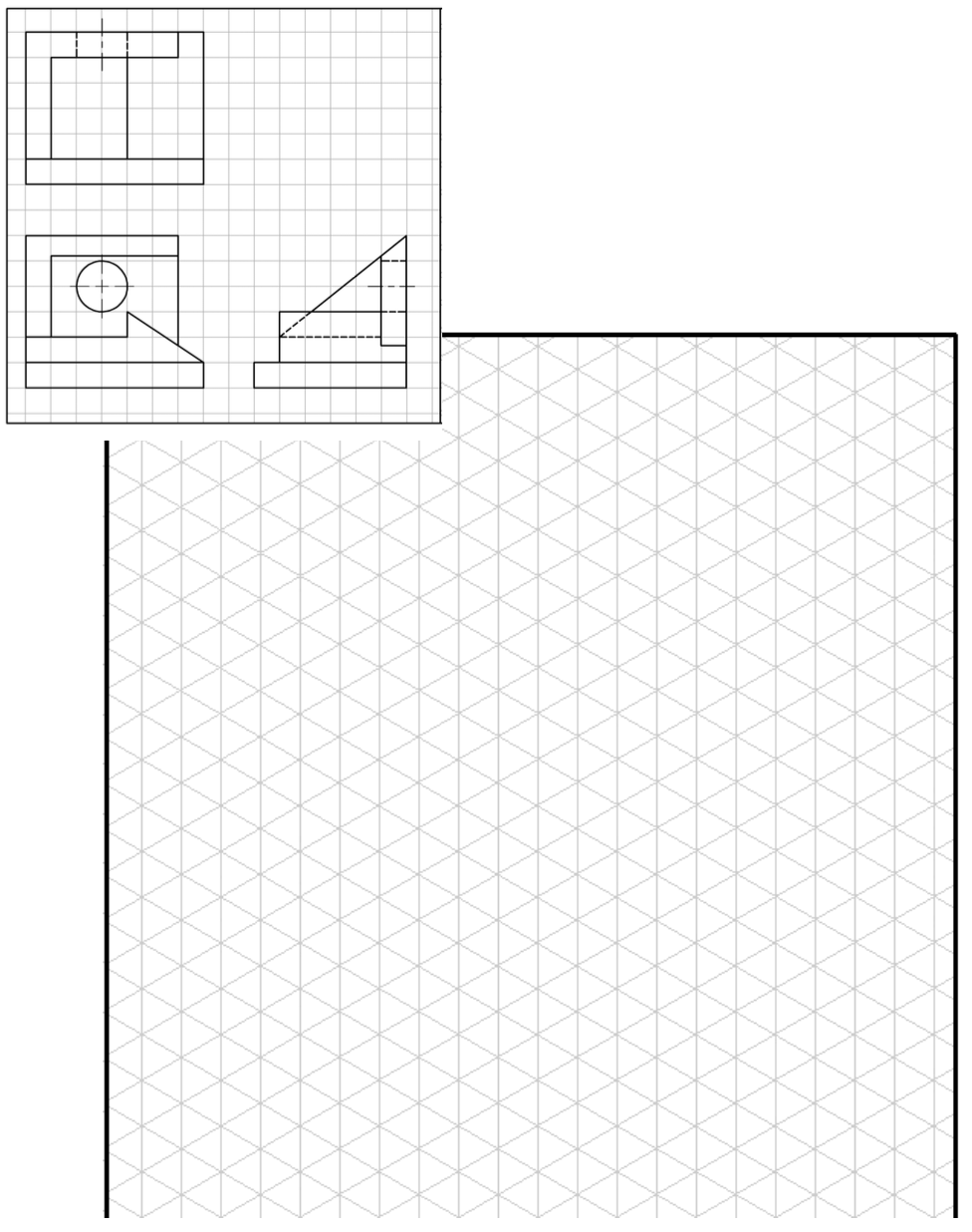Solved Draw the isometric from the multi-view. Scale it so | Chegg.com