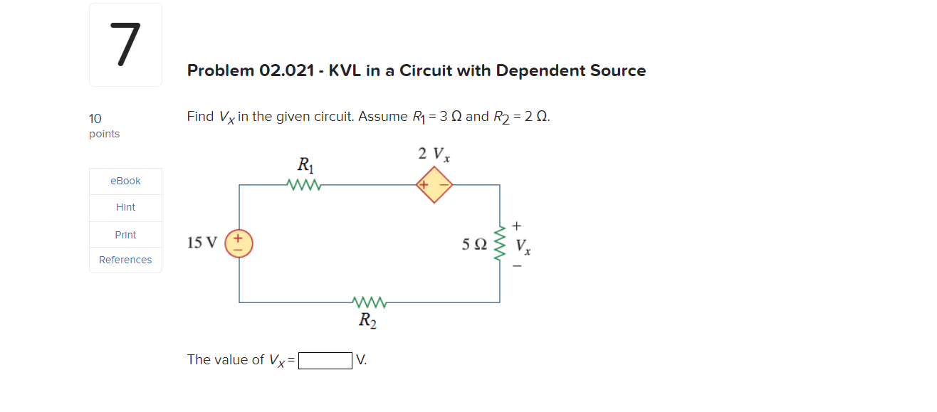 Solved Problem 02.021 - KVL in a Circuit with Dependent | Chegg.com Solved Problem 02.021 - KVL in a Circuit with Dependent | Chegg.com