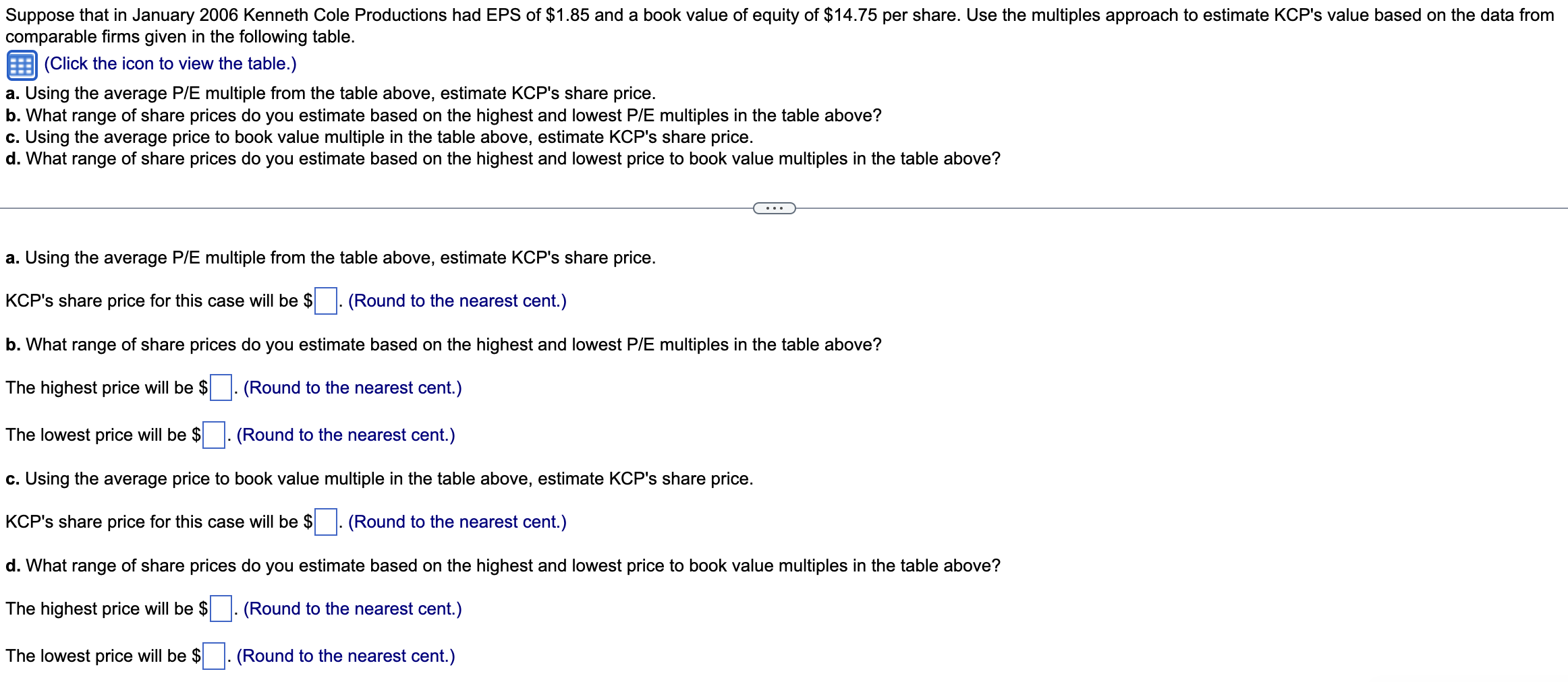 Solved comparable firms given in the following table. (Click | Chegg.com Solved comparable firms given in the following table. (Click | Chegg.com