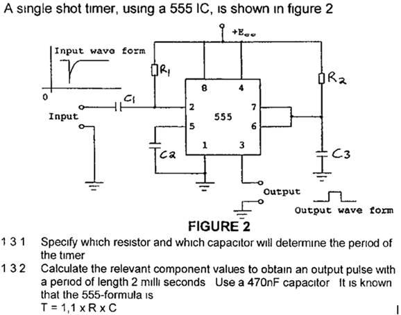 Solved A single shot timer, using a 555 IC, is shown in | Chegg.com