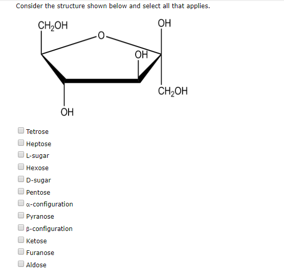 Solved Consider the structure shown below and select all | Chegg.com