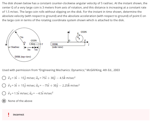 Solved The disk shown below has a constant counter-clockwise | Chegg.com