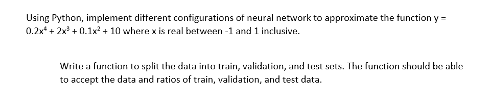 Using Python, implement different configurations of | Chegg.com