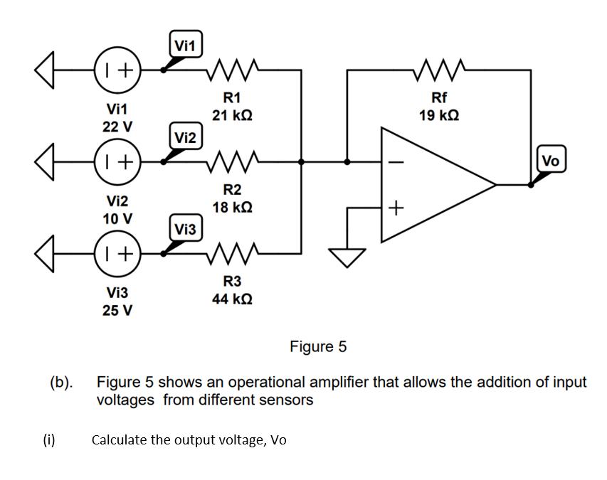 Solved Figure 5 (b). Figure 5 shows an operational amplifier | Chegg.com