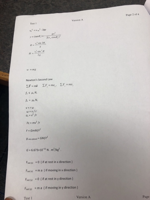 Solved write out each formula on the formula sheet and label | Chegg.com