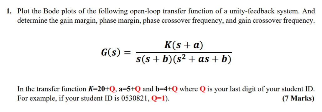 Solved 1. Plot the Bode plots of the following open-loop | Chegg.com