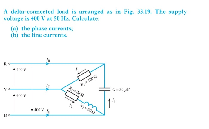Solved A delta-connected load is arranged as in Fig. 33.19. | Chegg.com
