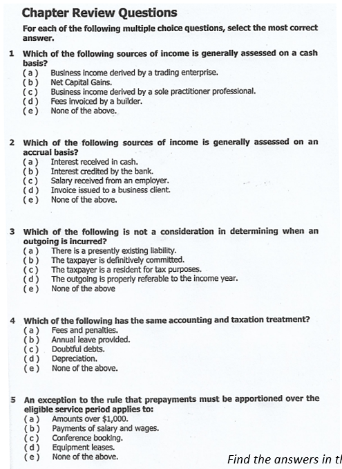 Solved Chapter Review Questions For each of the following | Chegg.com