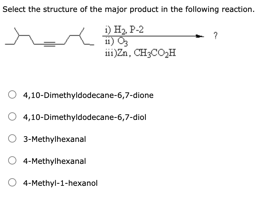 Solved Select the structure of the major product in the | Chegg.com