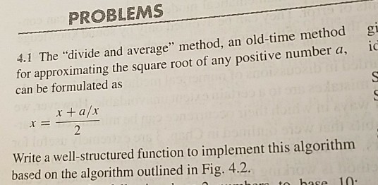 Solved PROBLEMS 4.1 The "divide and average" method, an | Chegg.com