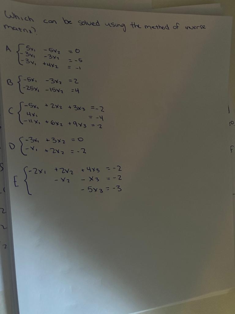 Solved Which can be solved using the method of inverse | Chegg.com