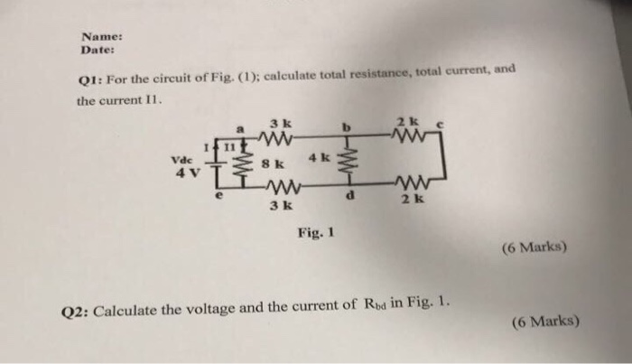 Solved For the circuit of Fig. (1); calculate total | Chegg.com