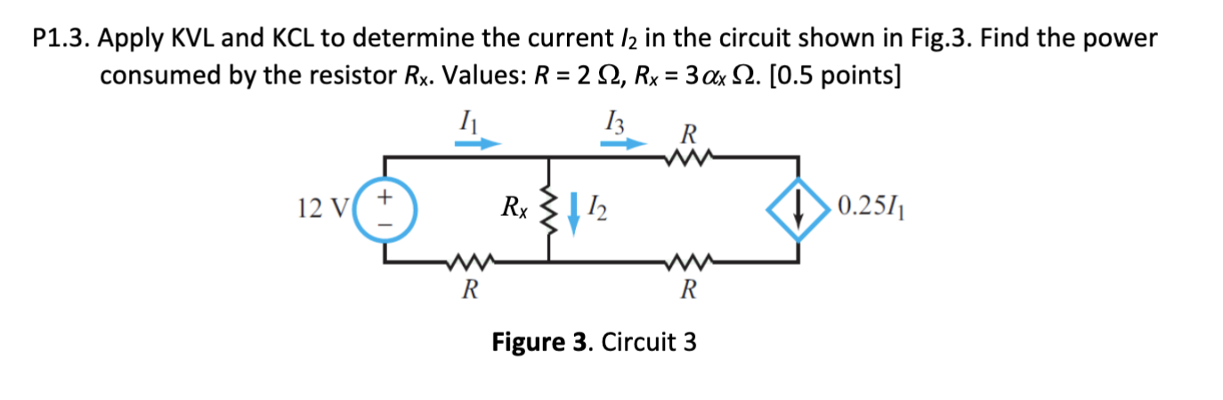 Solved P1.3. Apply KVL and KCL to determine the current I2 | Chegg.com