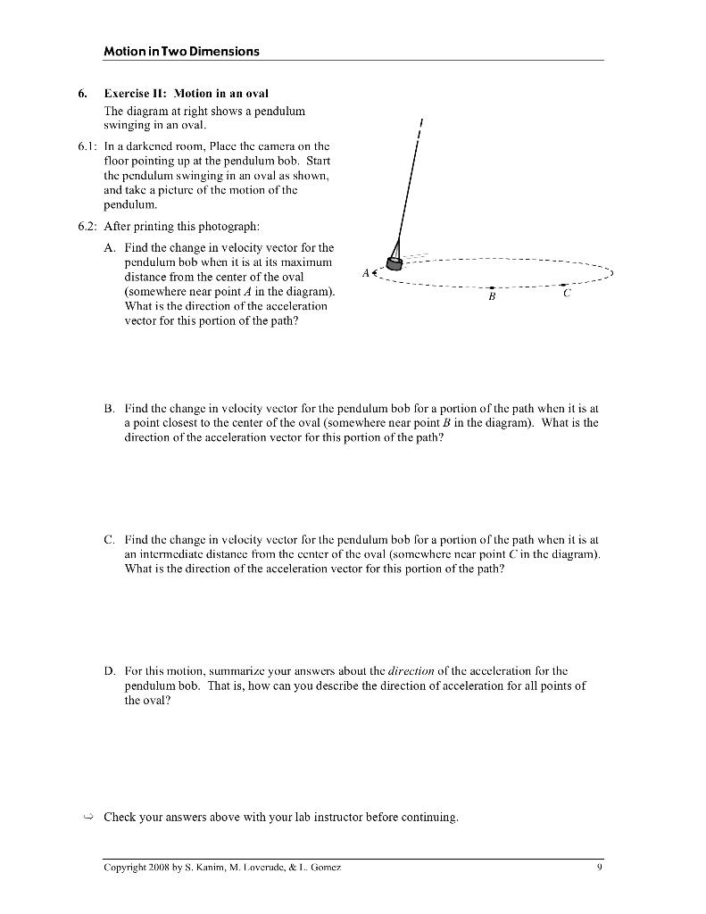 Solved 6. Exercise II: Motion in an oval The diagram at | Chegg.com