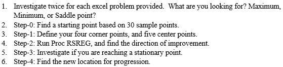 1. Investigate twice for each excel problem provided. | Chegg.com