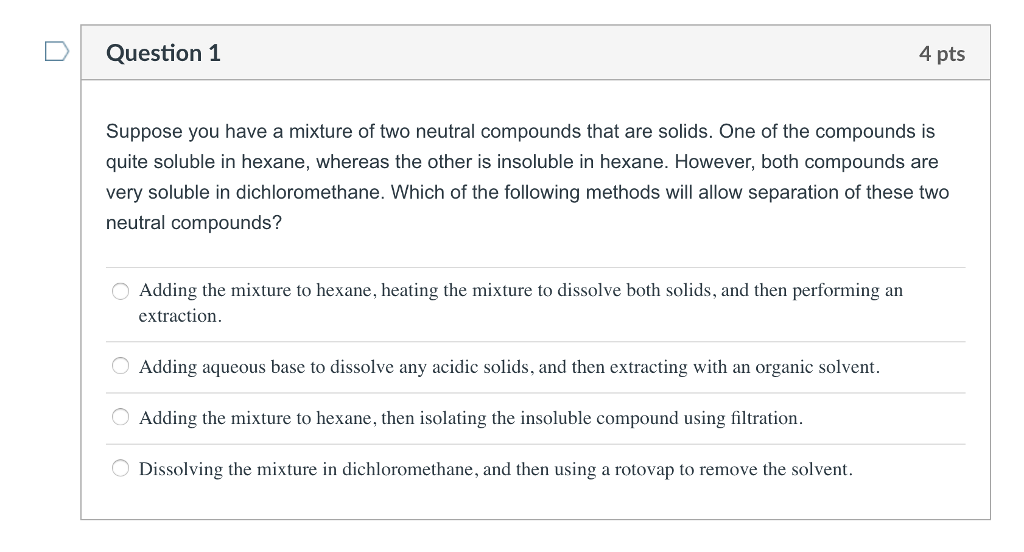 Solved Acid Base Extraction Lab Post Lab Questions 3265