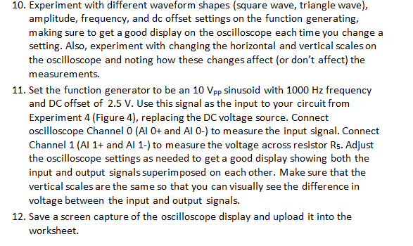 Experiment 5: Using an Oscilloscope The purpose of | Chegg.com