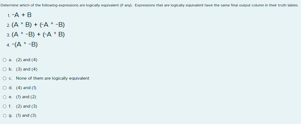 Solved Determine which of the following expressions are | Chegg.com