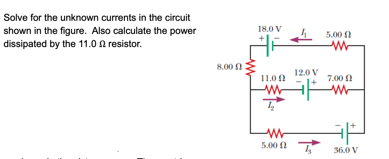Solved Solve for the unknown currents in the circuit shown | Chegg.com