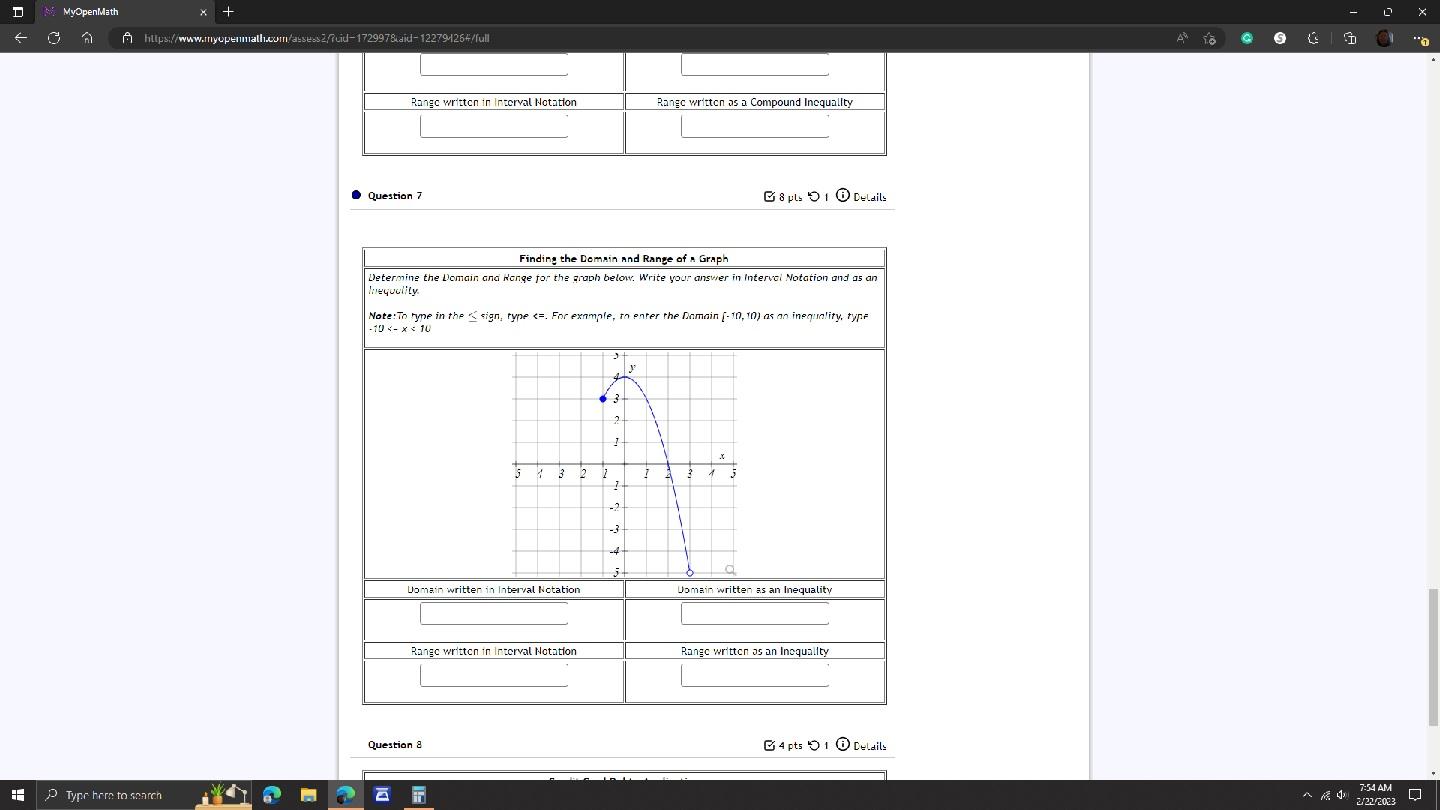 Solved Finding The Domain And Range Of A Graph Wetermine The 2825