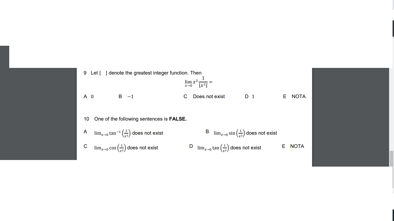 Solved 9 Let l J denote the greatest integer function. Then | Chegg.com