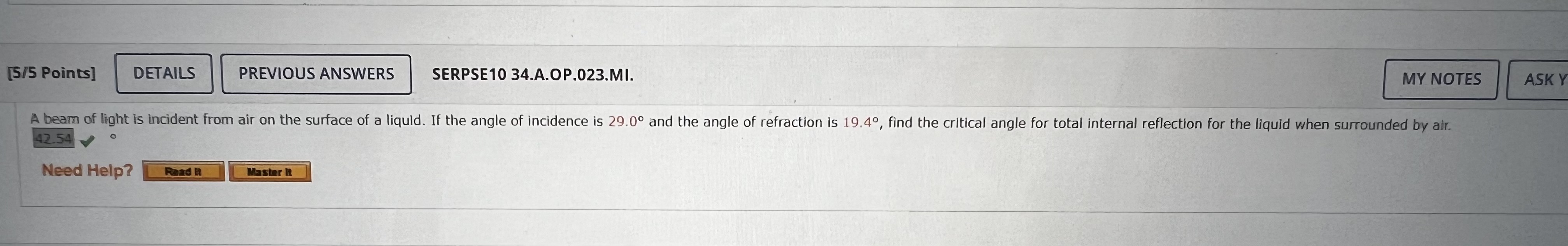 Solved SERPSE10 34.A.OP.023.MI. Need Help? | Chegg.com