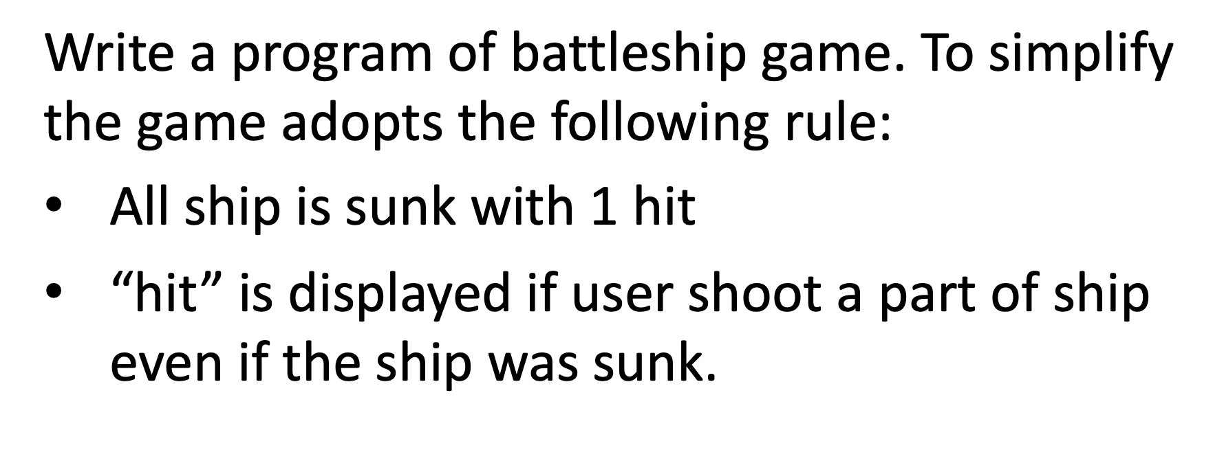 Solved Make a C program of a simple Battleship game. | Chegg.com