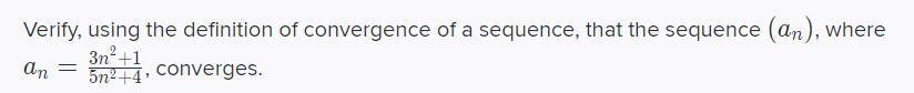 Solved Verify, using the definition of convergence of a | Chegg.com