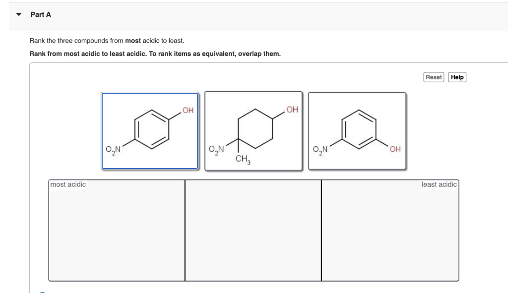 Solved Rank the three compounds from most acidic to least. | Chegg.com