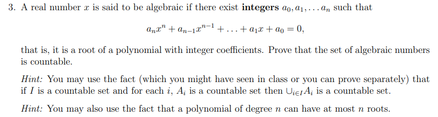 Solved anxn+an−1xn−1+…+a1x+a0=0 that is, it is a root of a | Chegg.com