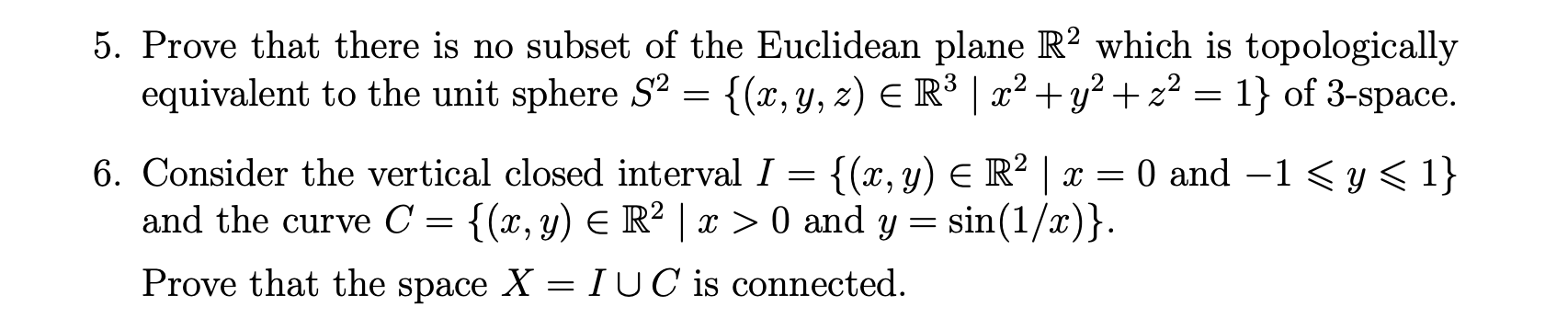 Solved 5. Prove that there is no subset of the Euclidean | Chegg.com