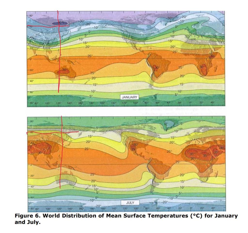 Solved 40. Calculate the annual temperature range at each of | Chegg.com