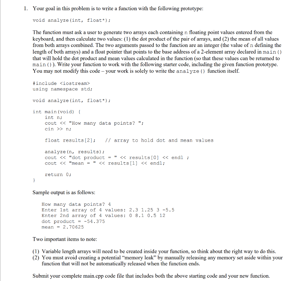 Solved 1. Your goal in this problem is to write a function | Chegg.com
