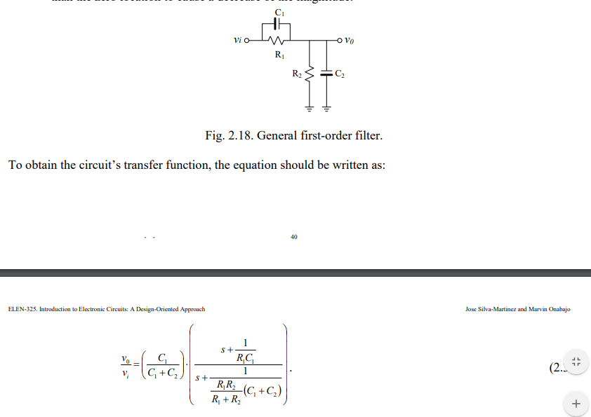 Solved How can I obtain the vo/vi ratio shown at the bottom, | Chegg.com